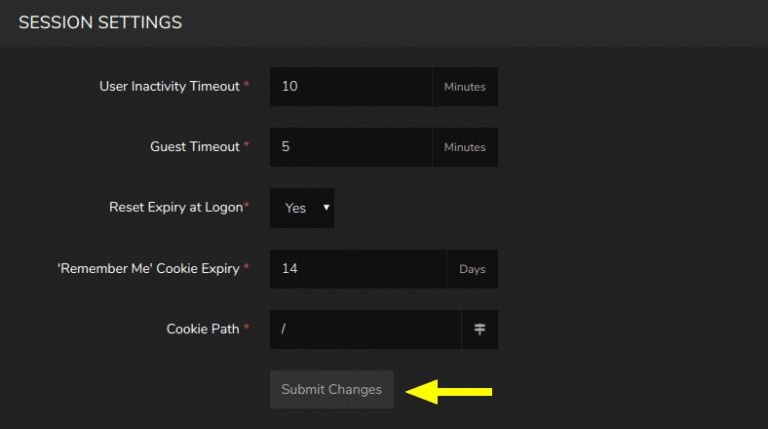 Session Settings - QuickBox.IO