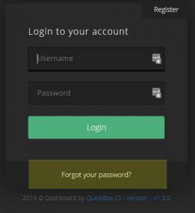 How to reset your QuickBox Dashboard Password? - QuickBox.IO